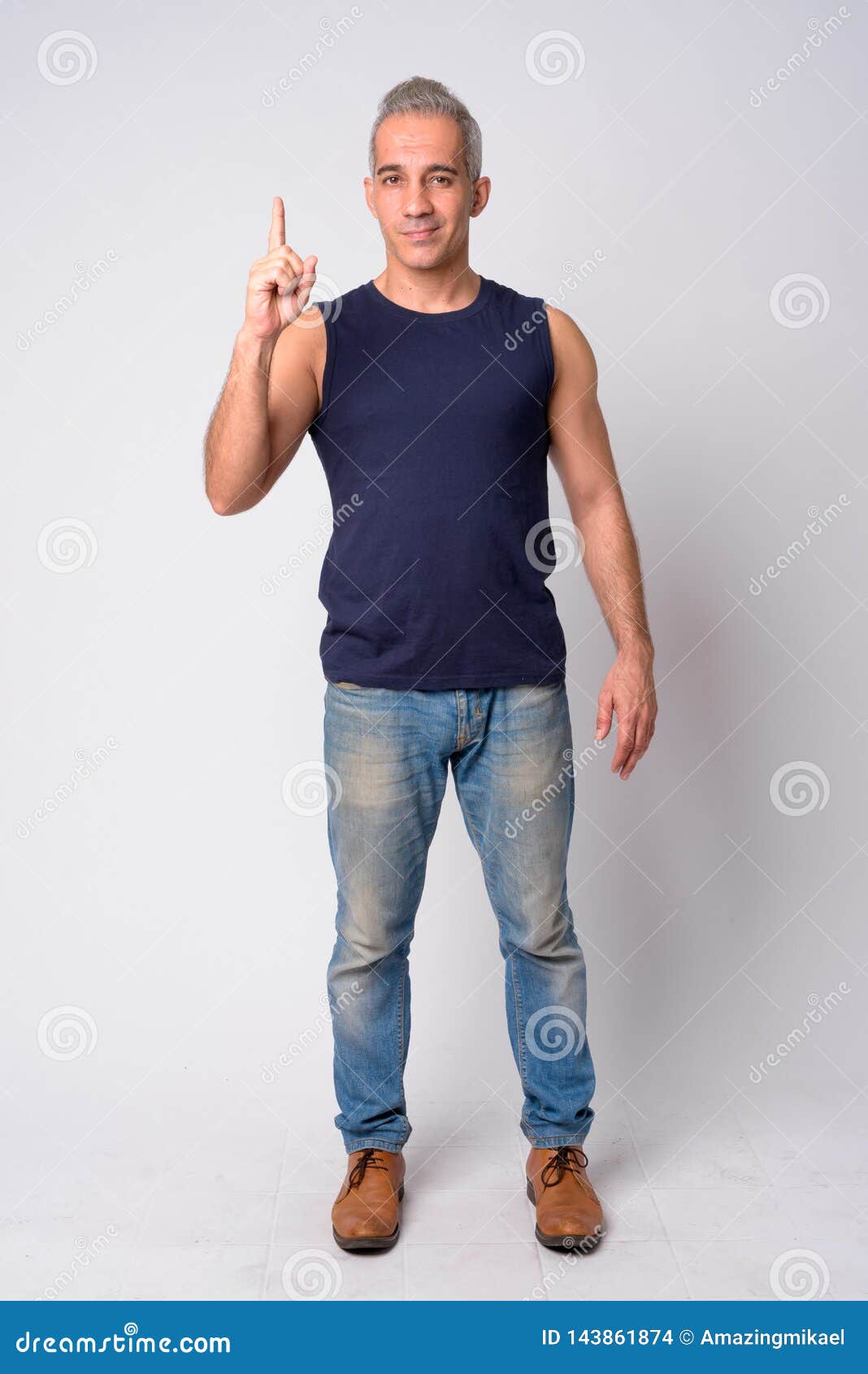 Full Body Shot of Happy Handsome Persian Man Pointing Up Stock Photo ... Full Body Shot of Happy Handsome Persian Man Pointing Up Stock Photo ...