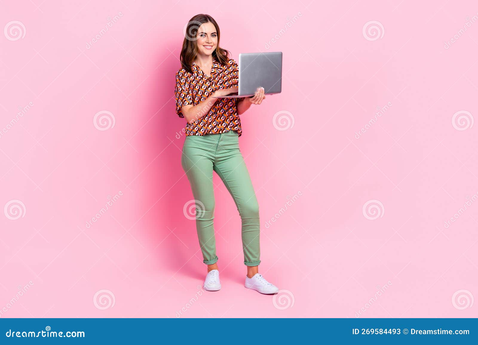 Full Body Size Cadre of Youngster Pretty it Worker Woman Python ...