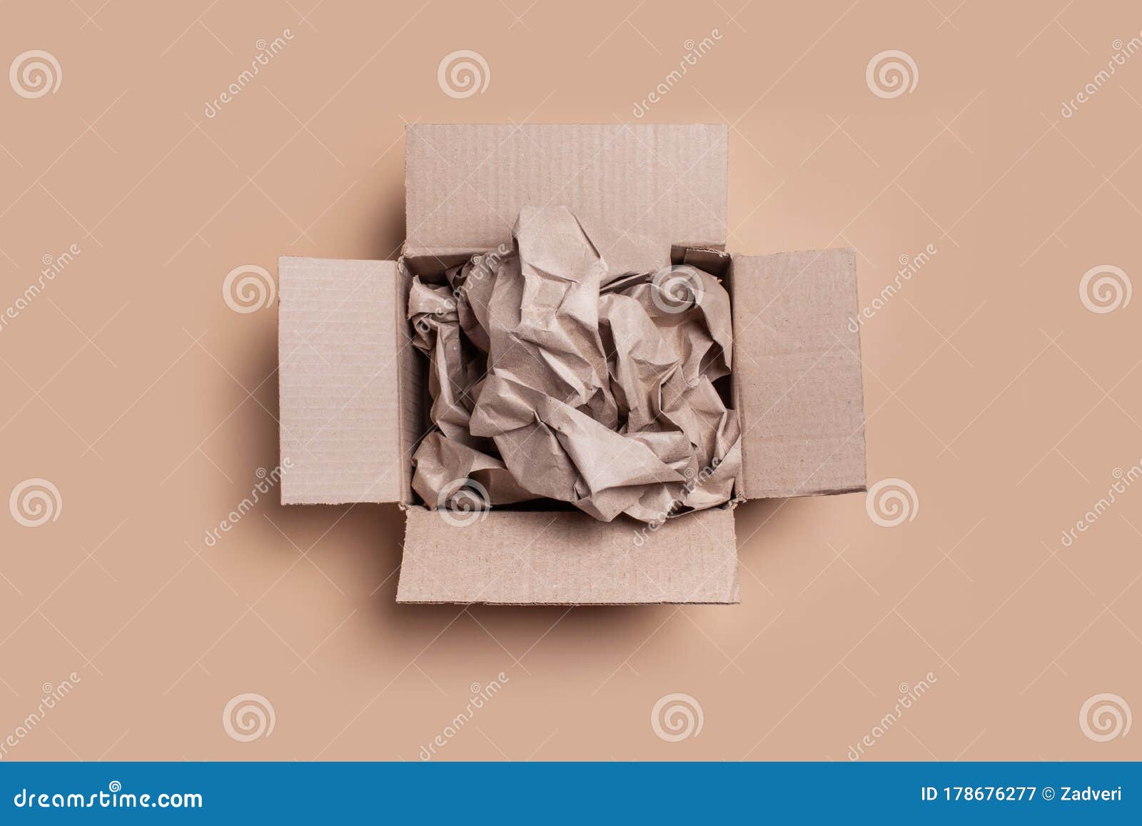 Full Box of Wrinkled Paper. Excess Packaging Concept Stock Image ...