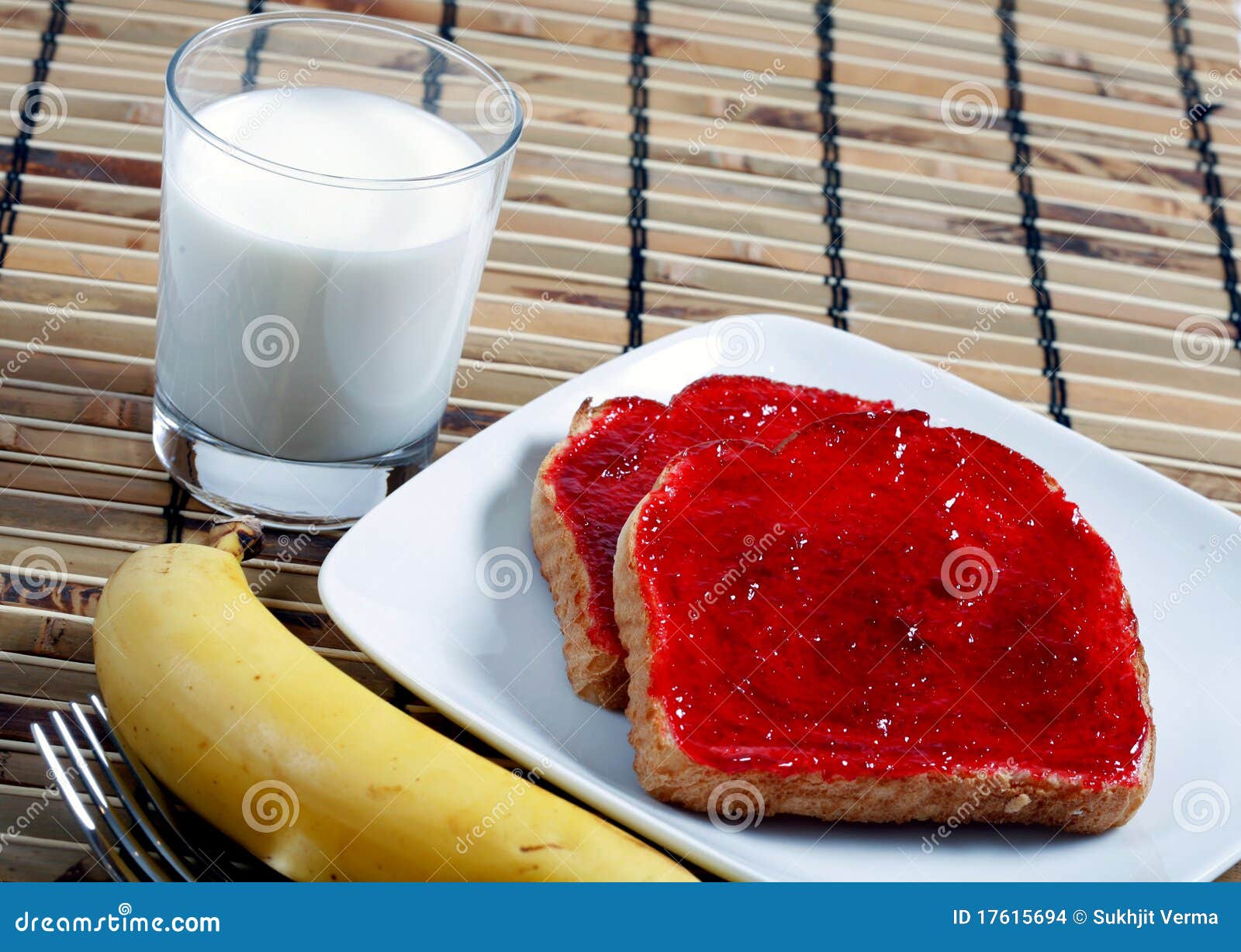 Full breakfast with milk stock photo. Image of strawberry - 17615694