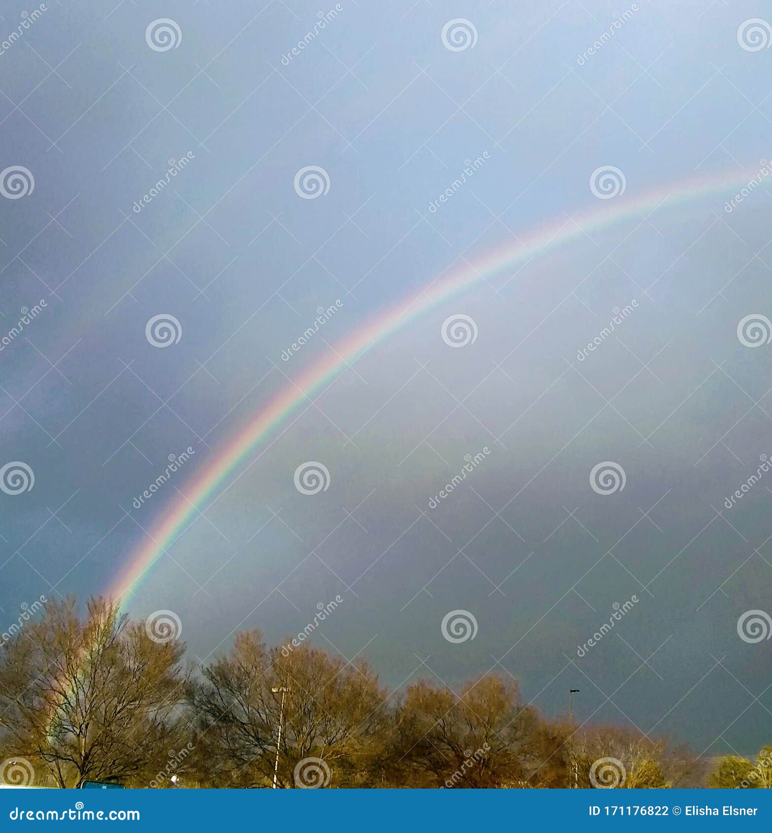 Full Bright Beautiful Rainbow Over Carrollton Ga. Stock Photo - Image ...