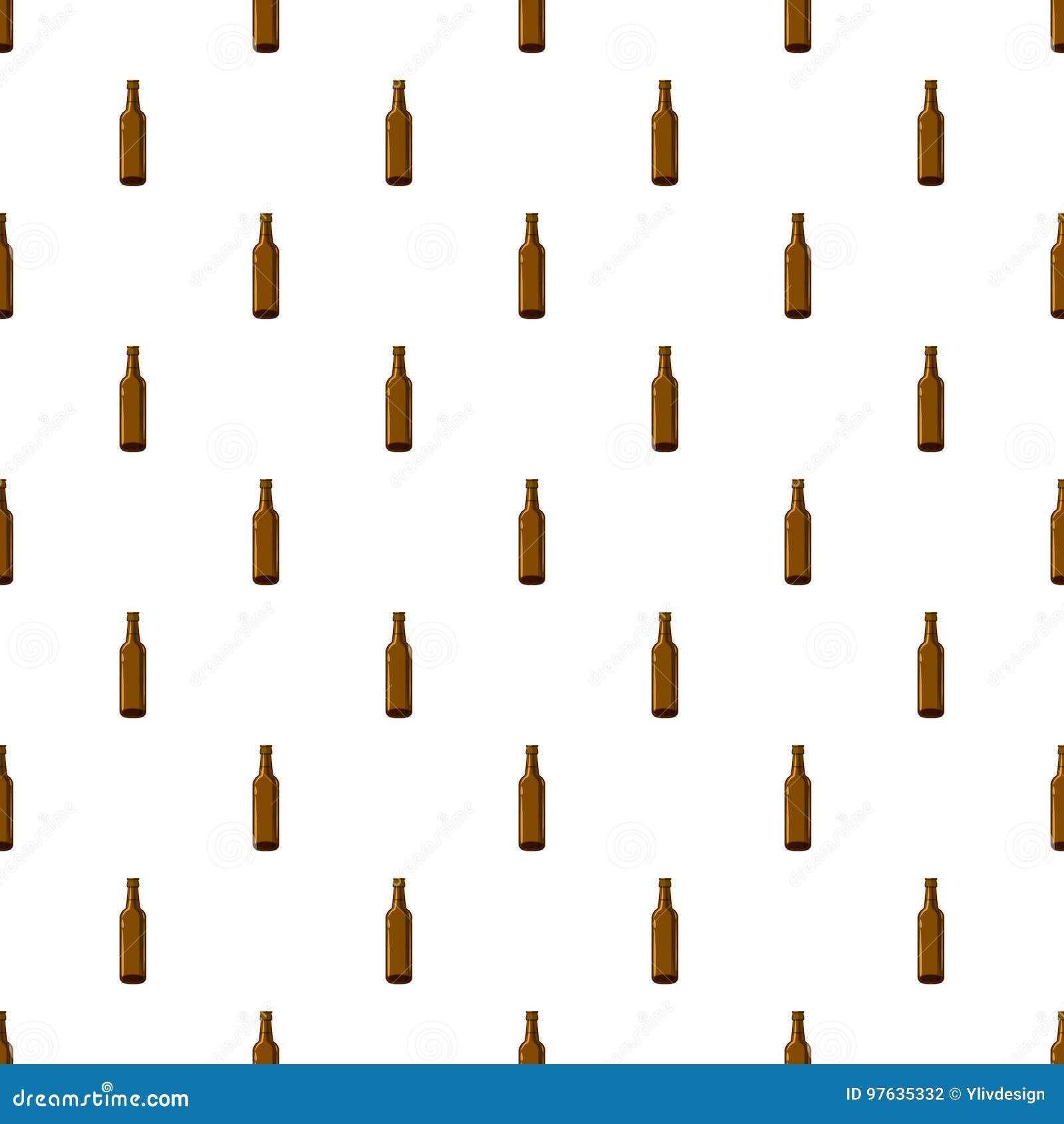 Full Brown Beer Bottle Pattern Stock Vector - Illustration of gold ...