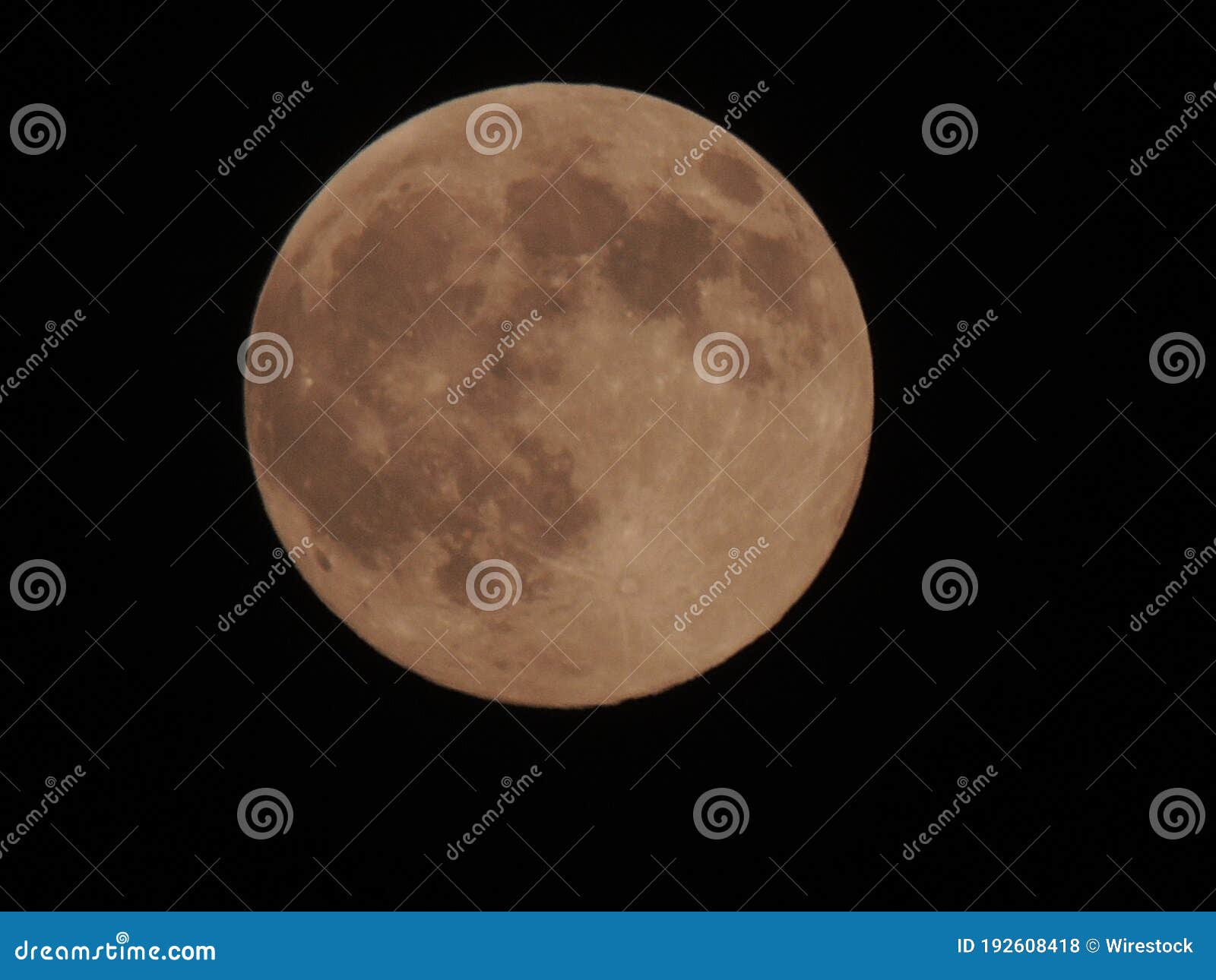 Full Brown Moon in the Black Sky at Night Stock Photo - Image of night ...