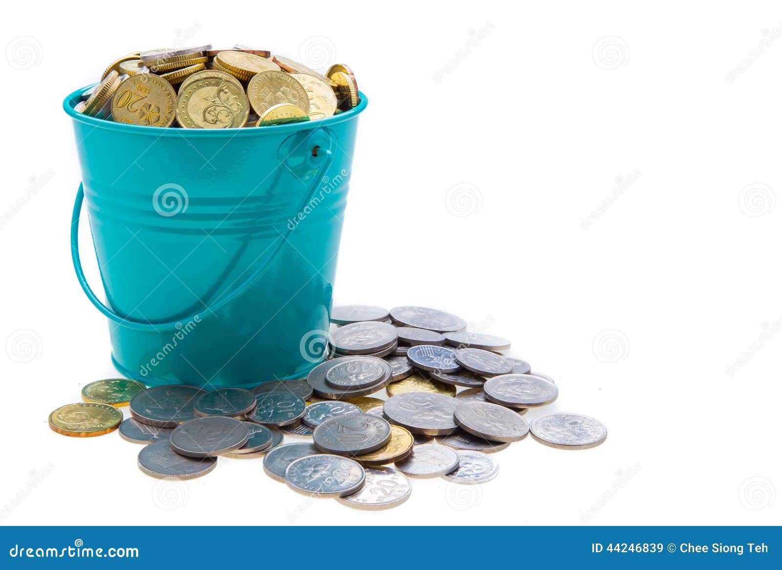 A full bucket of coins stock image. Image of cash, coin - 44246839
