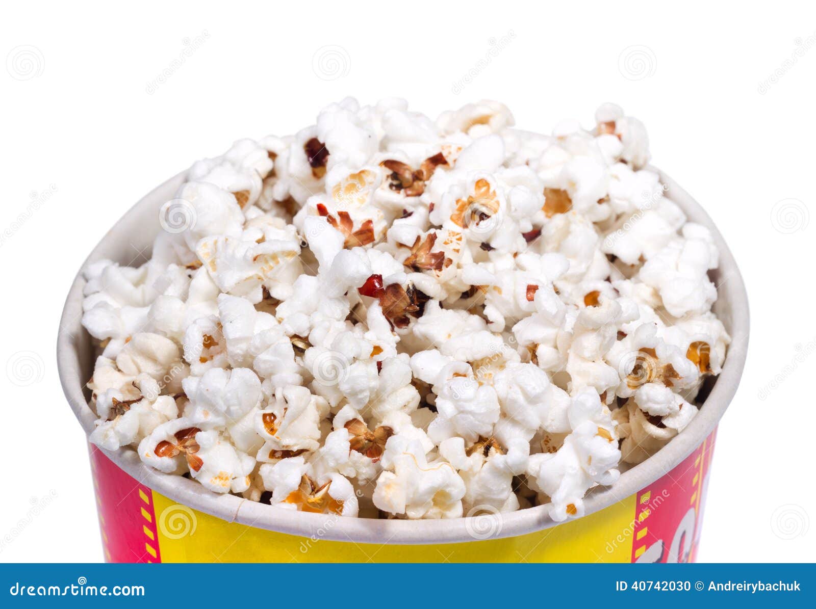 Full bucket of popcorn. stock photo. Image of overflowing - 40742030