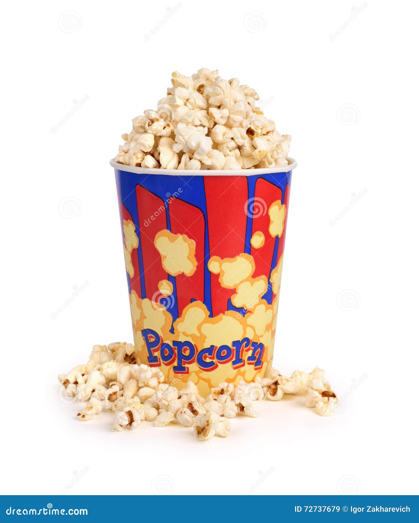 Full bucket of popcorn. stock image. Image of bucket - 72737679