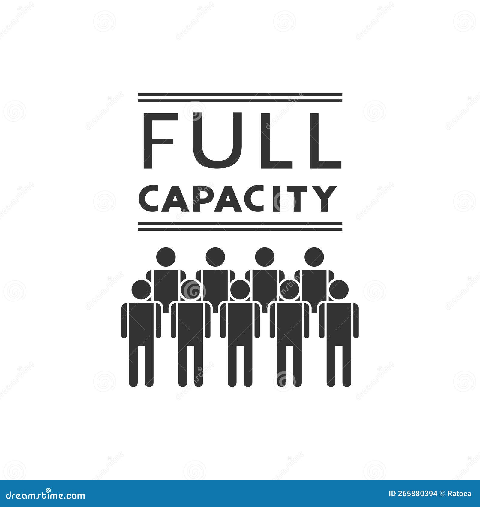 Full Capacity Message Symbol Stock Vector - Illustration of reopen ...