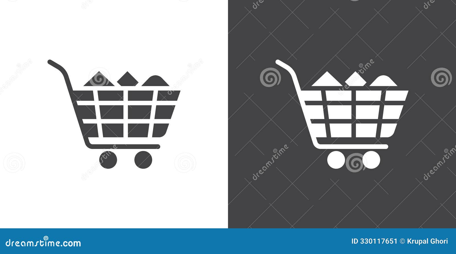 Full Cart Icon Thin Line Illustration Set Stock Illustration ...