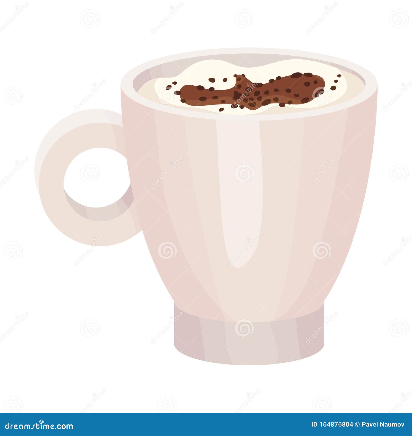 Full Ceramic Cup of Coffee with Foam Topping with Chocolate Crumbs ...