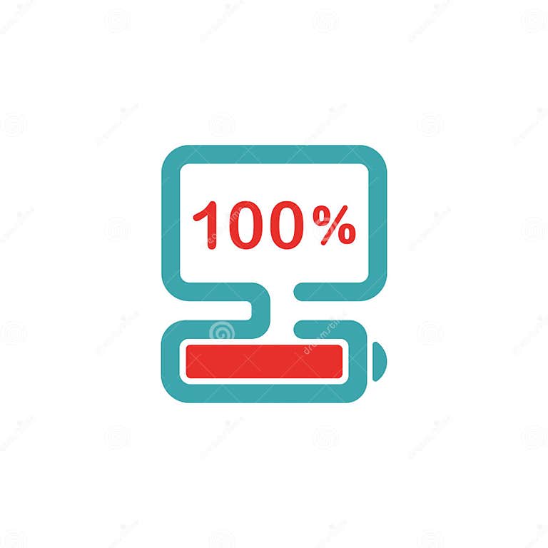 Full Charge Icon Vector Illusration. Stock Vector - Illustration of ...