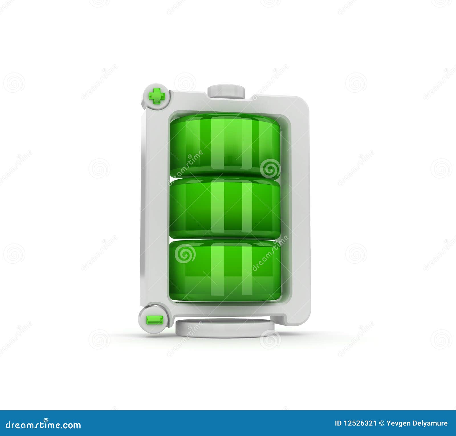 Full Charged Battery Glowing With Green Light Charging Status Indicator ...