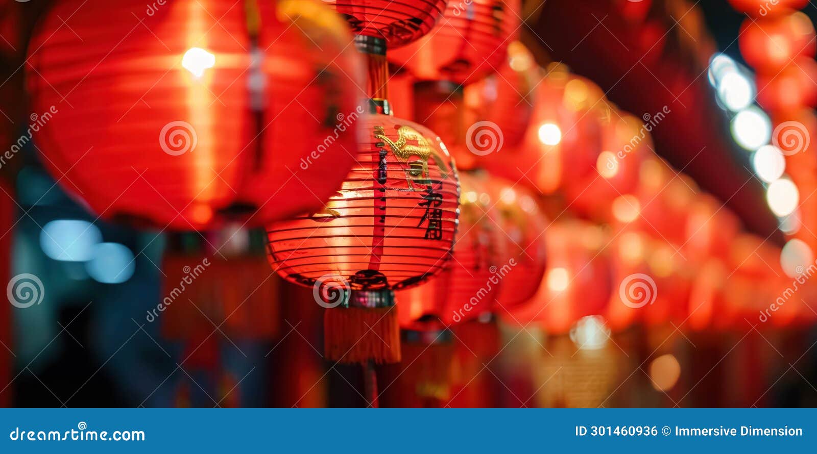 Full Chinese Lanterns Texture Background. Chinese New Year Concept ...