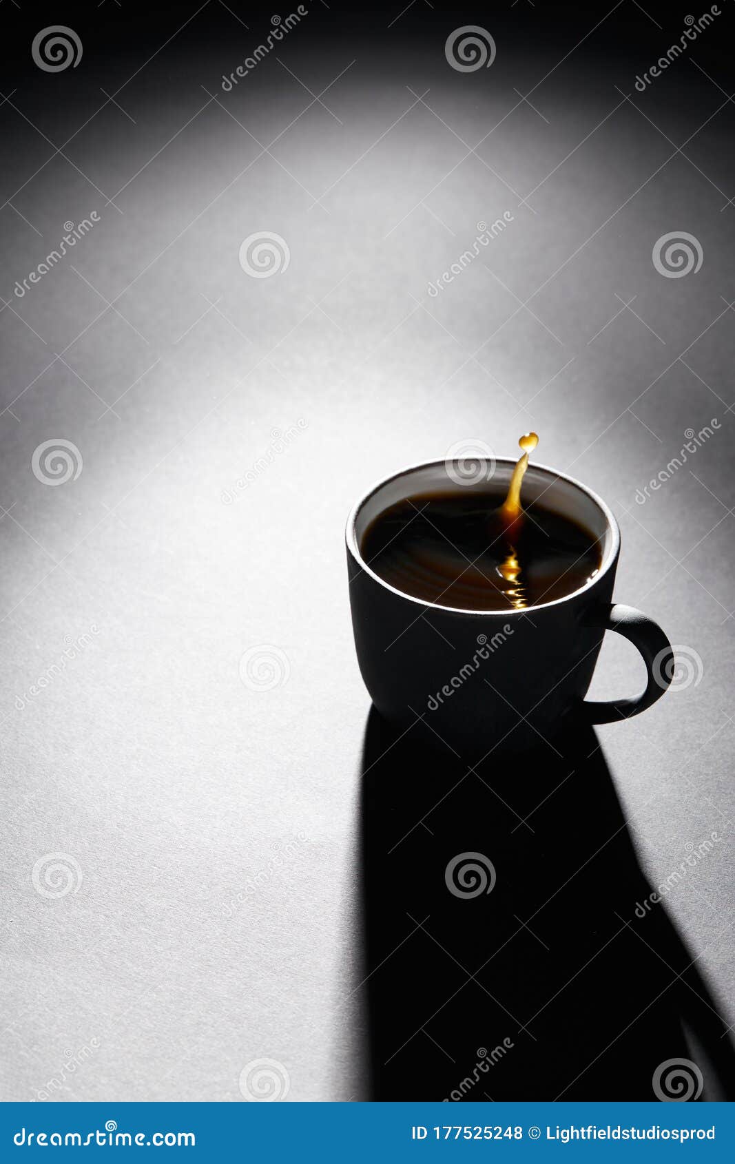 Full of Coffee with Drop on Stock Photo - Image of textured, dishes ...