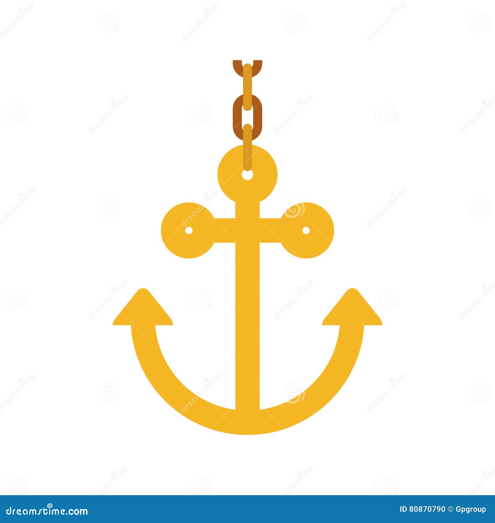 Full Color with Anchor Gold Stock Vector - Illustration of ship, symbol ...