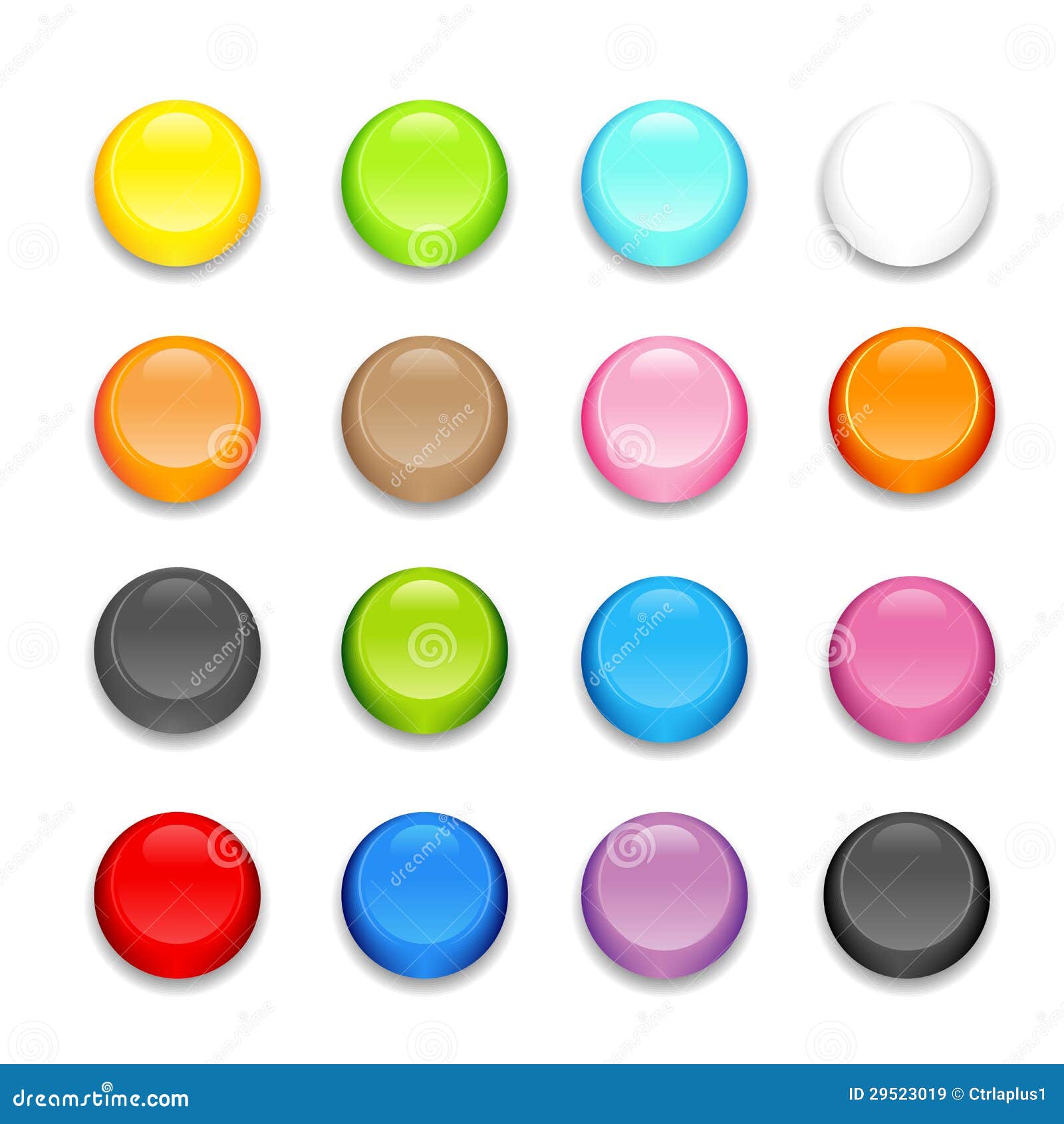 Full Color Buttons Design Set. Stock Vector - Illustration of corner ...