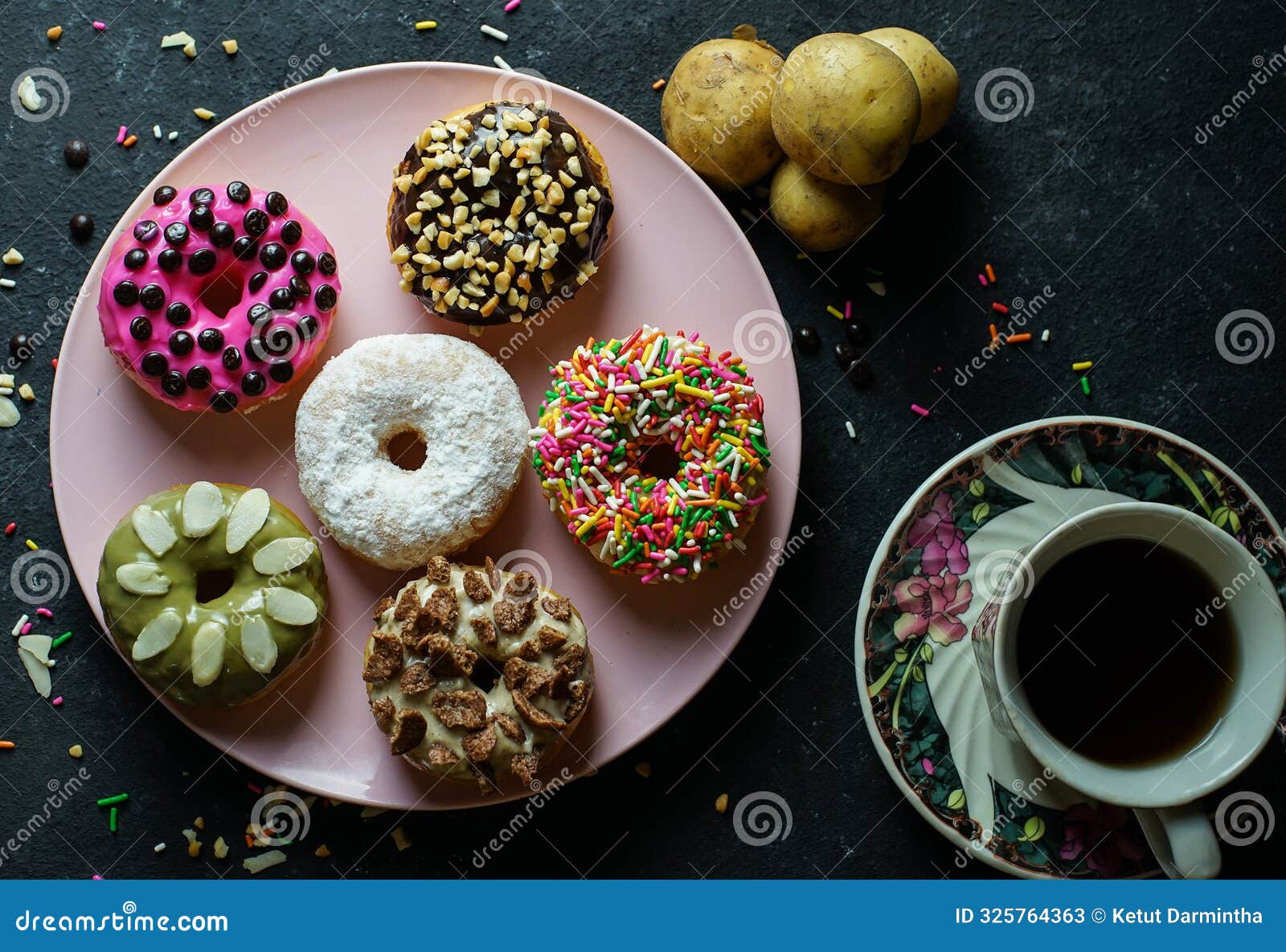 Full Color of Donut and Lots of Toppings Stock Image - Image of ...