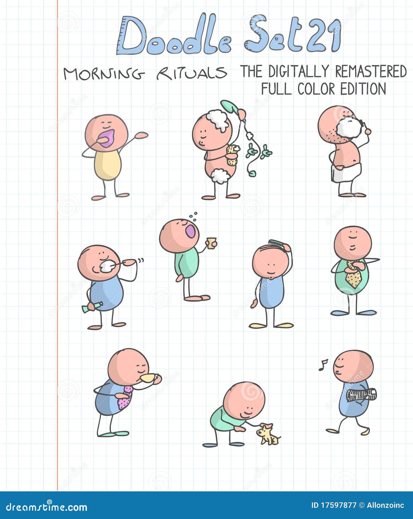 Full Color Doodle Set 21 stock vector. Illustration of comic - 17597877