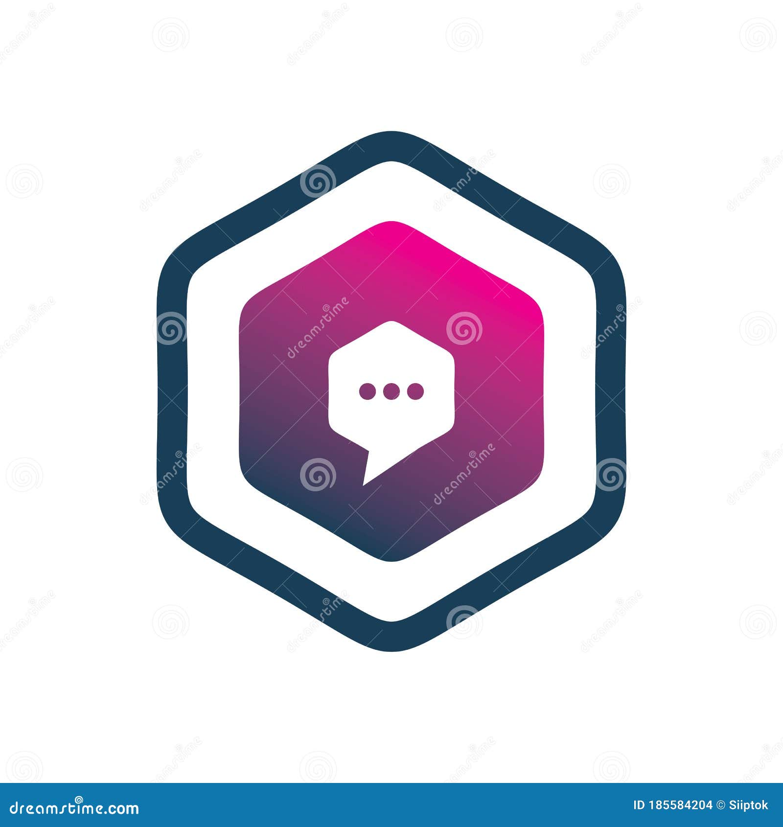 Full Color Hexagon Chat Logo Design Stock Illustration - Illustration ...