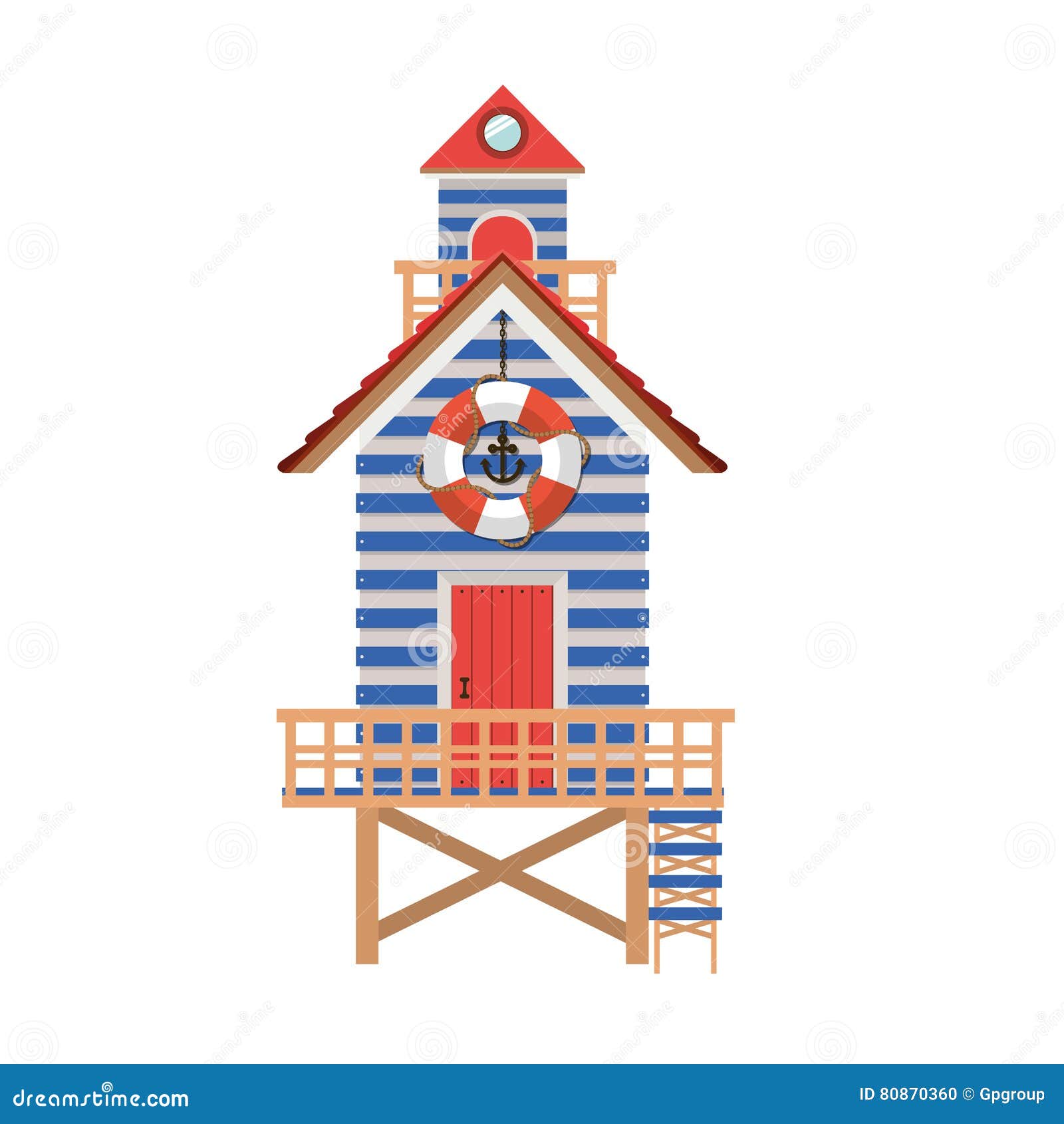 Full Color with Lifeguard Stand Stock Vector - Illustration of captains ...