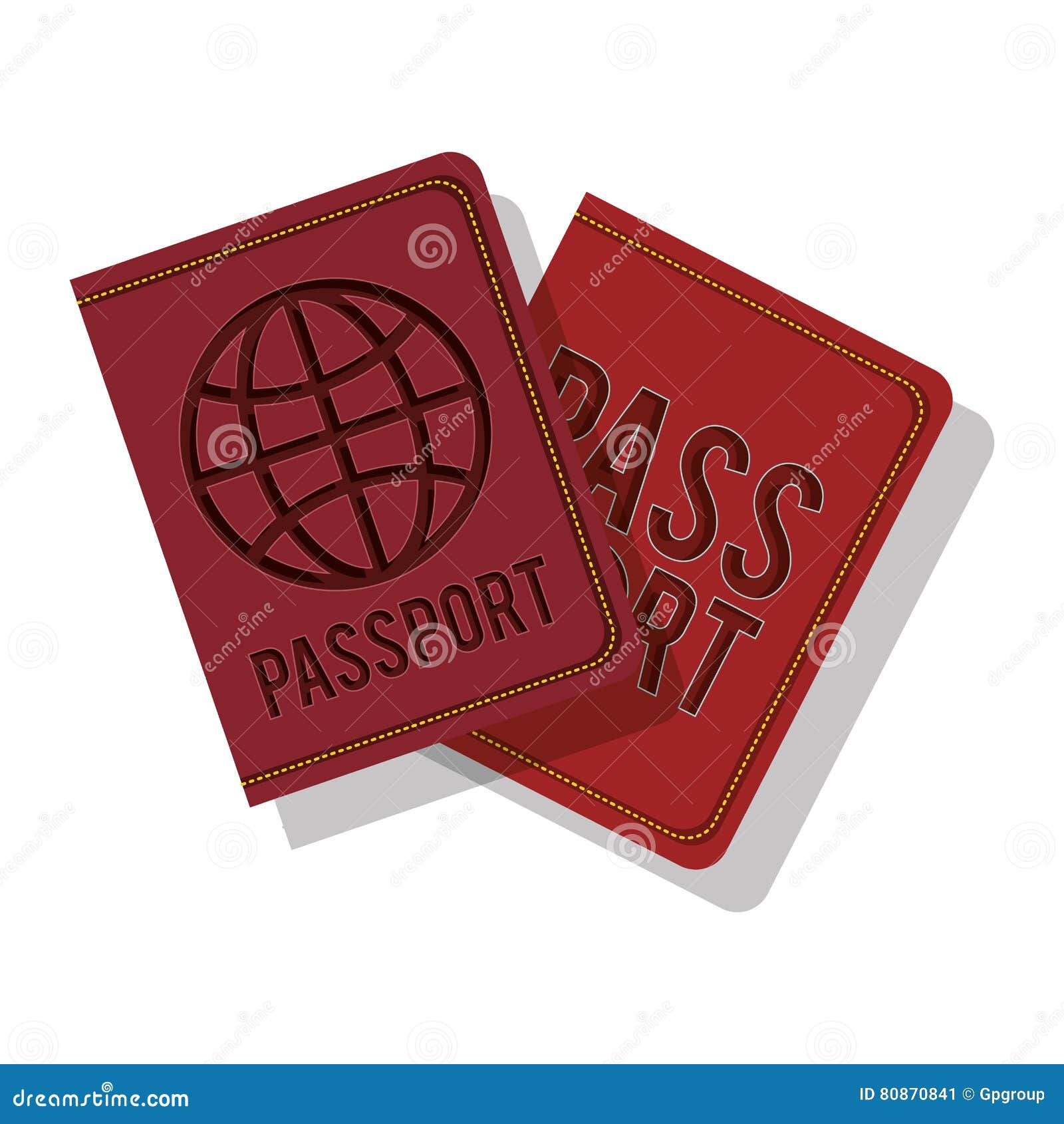 Full Color with Passport with Circle Label Stock Vector - Illustration ...