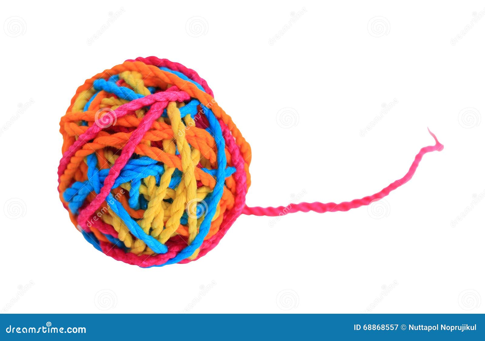 Full Color Rope Roll Isolated on White Background. Stock Image - Image ...