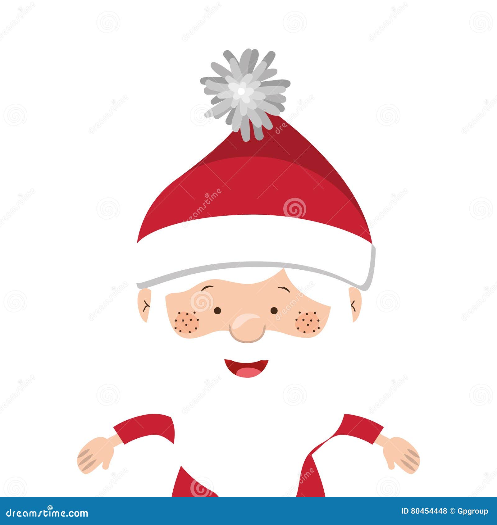 Full Color Santa Claus Half Body Stock Vector - Illustration of merry ...