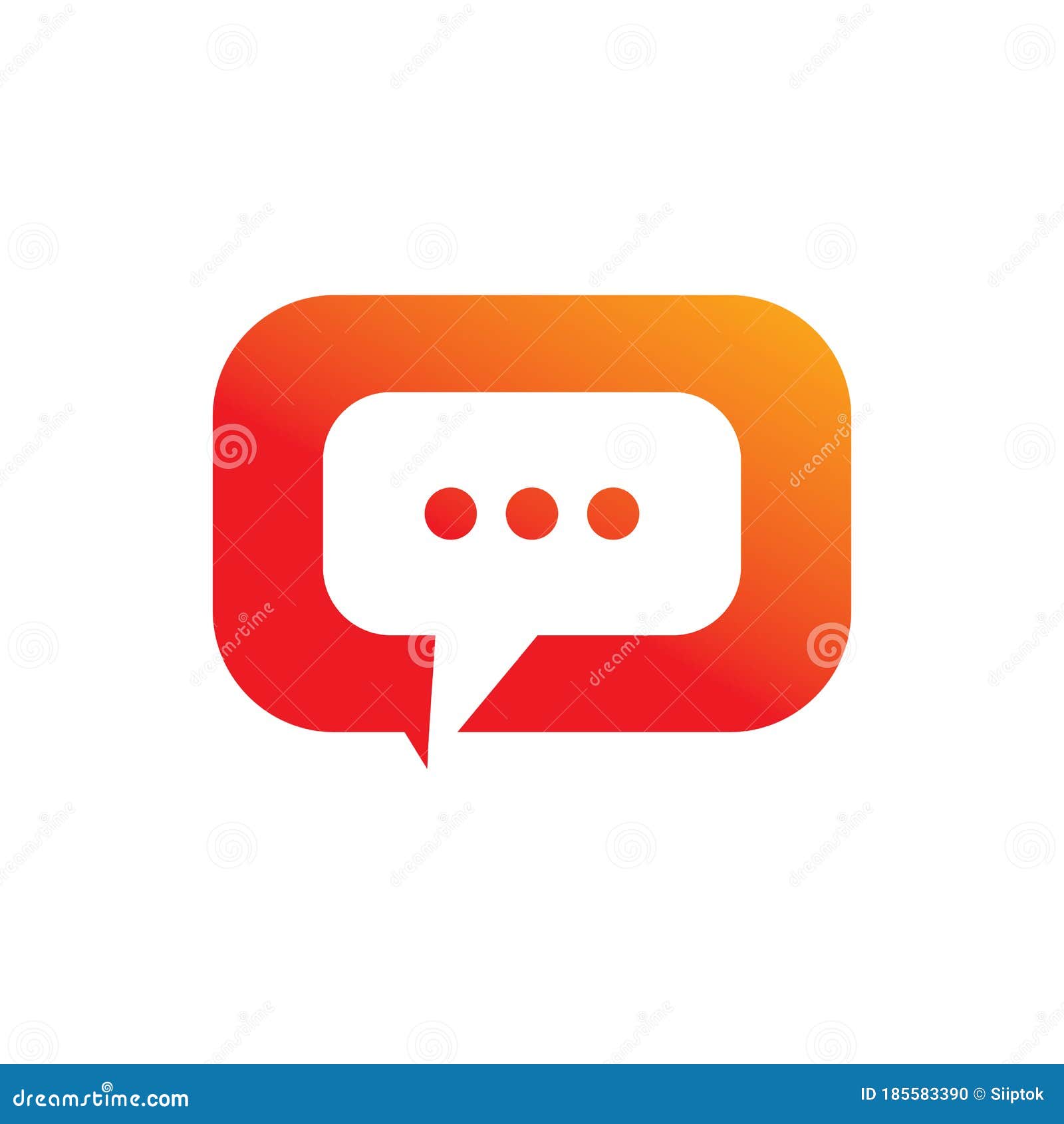 Full Color Square Rounded Chat Logo Design Stock Illustration ...