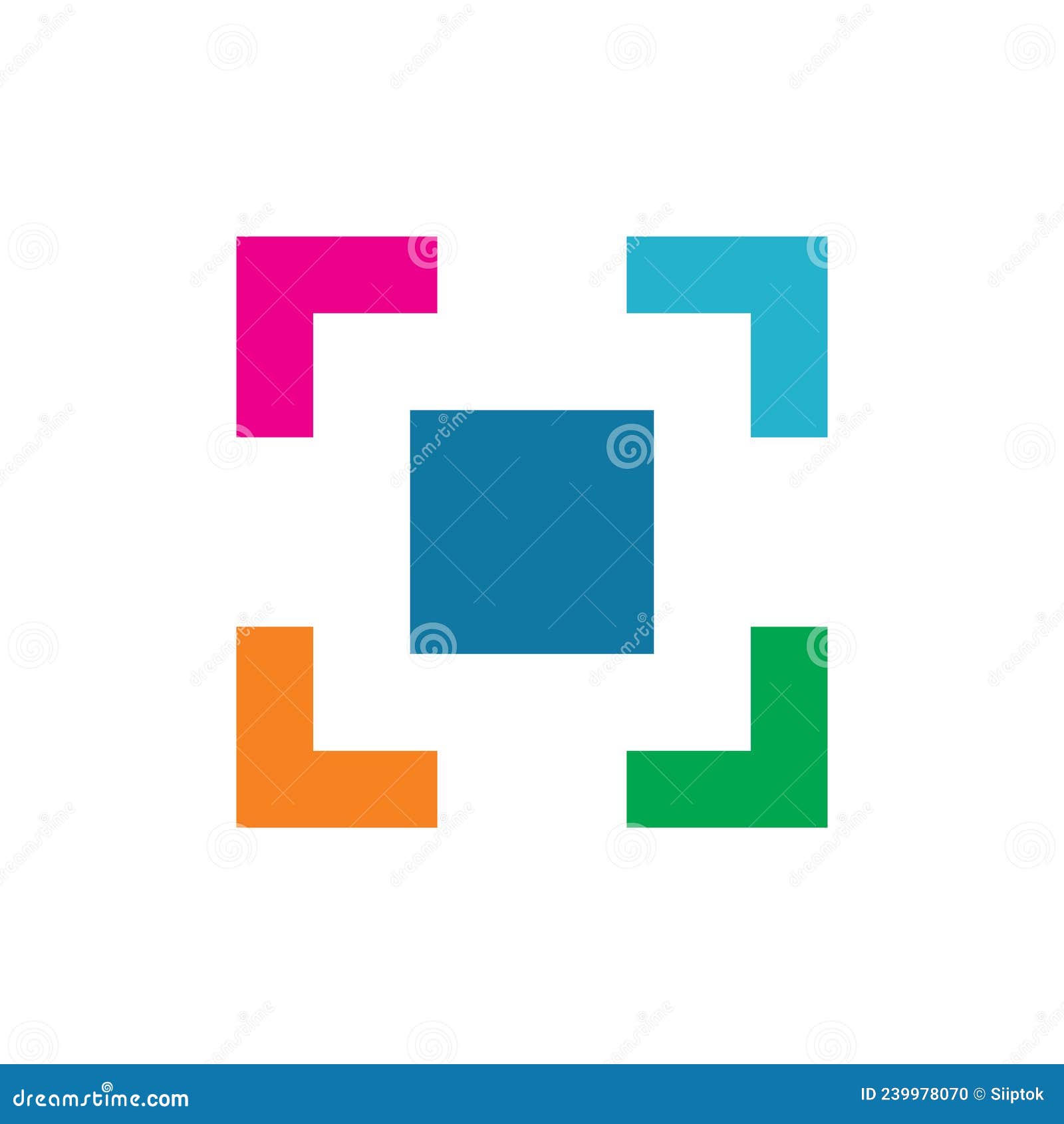 Full Color Square Target Tile Logo Design Stock Vector - Illustration ...