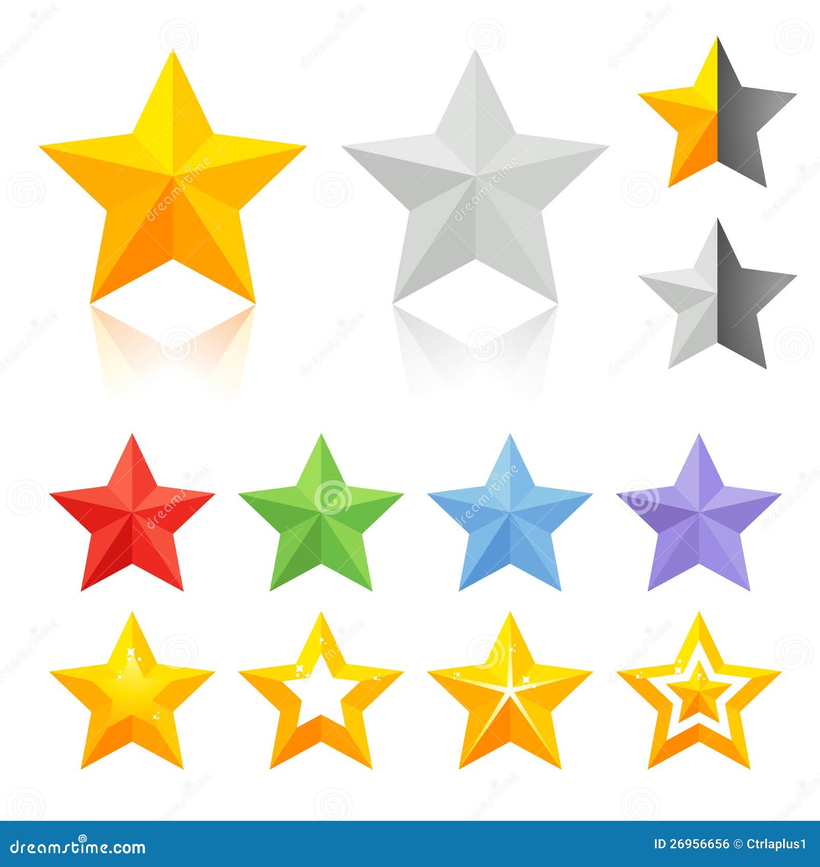 Full color star icons stock vector. Illustration of ranking - 26956656