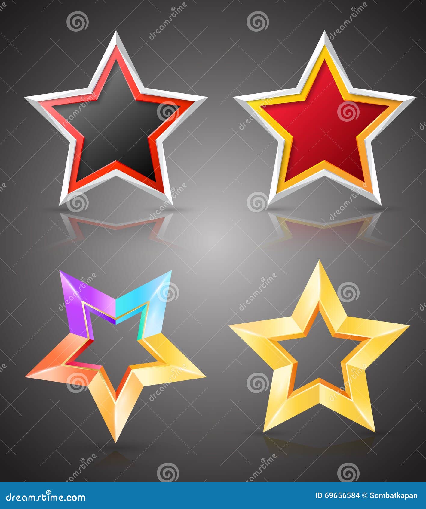 Full color star set. stock vector. Illustration of full - 69656584