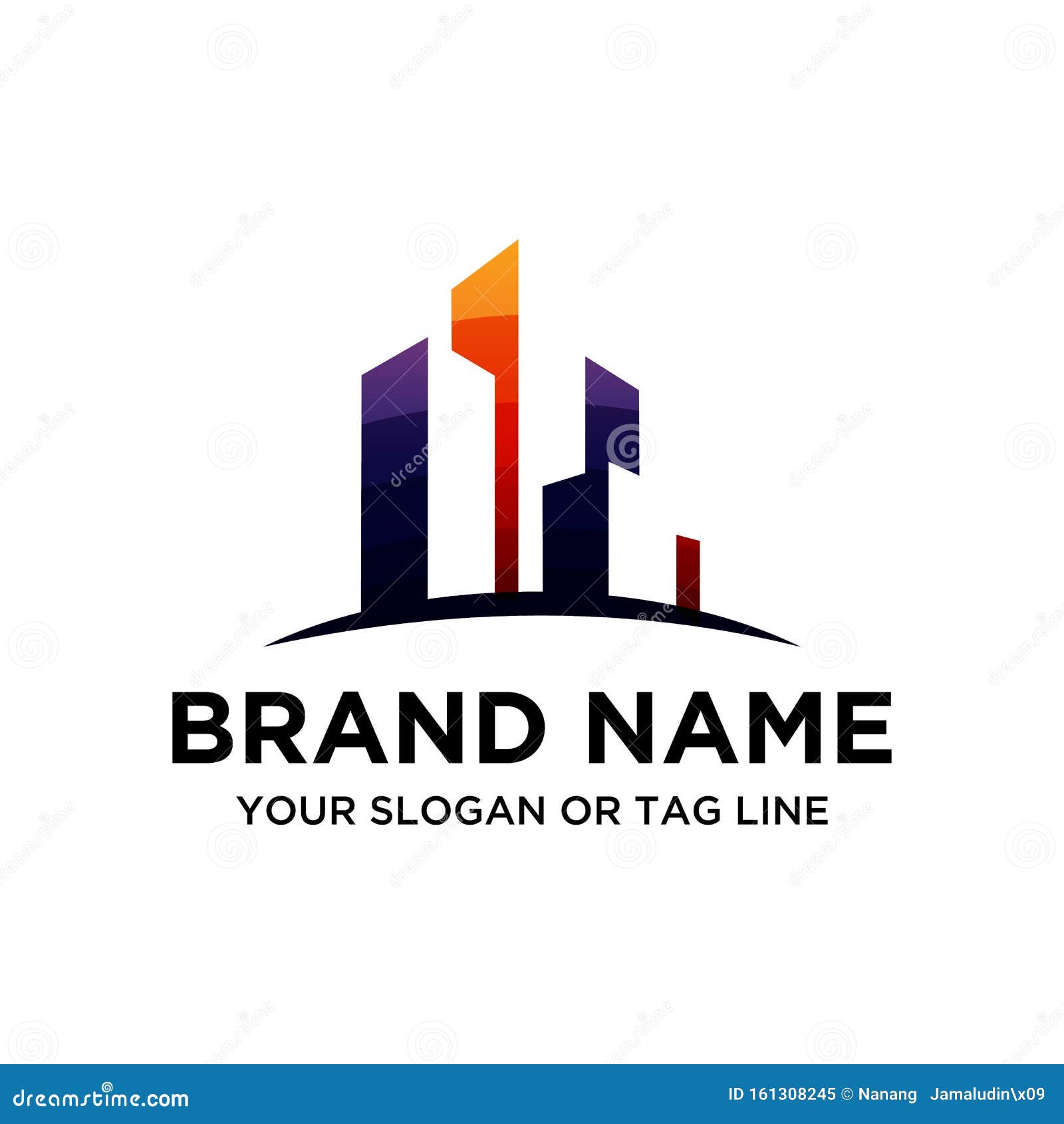 Full Color Vector Building Logo Stock Vector - Illustration of brand ...