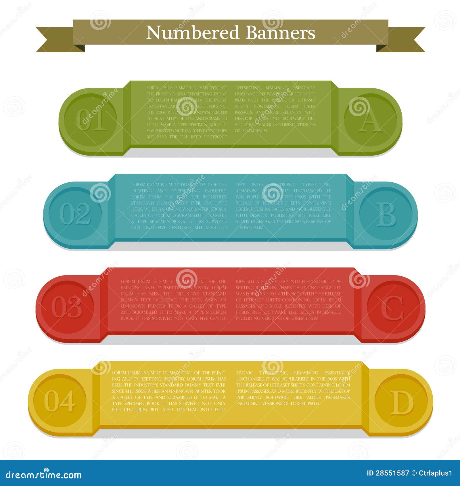 Full Colors Numbered Banners. Stock Vector - Illustration of choice ...