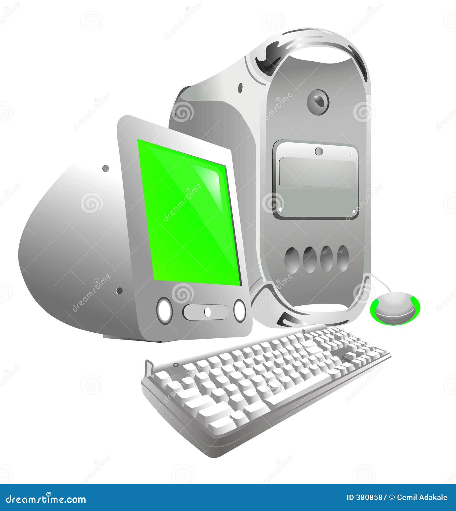 Full computer stock illustration. Illustration of monitor - 3808587
