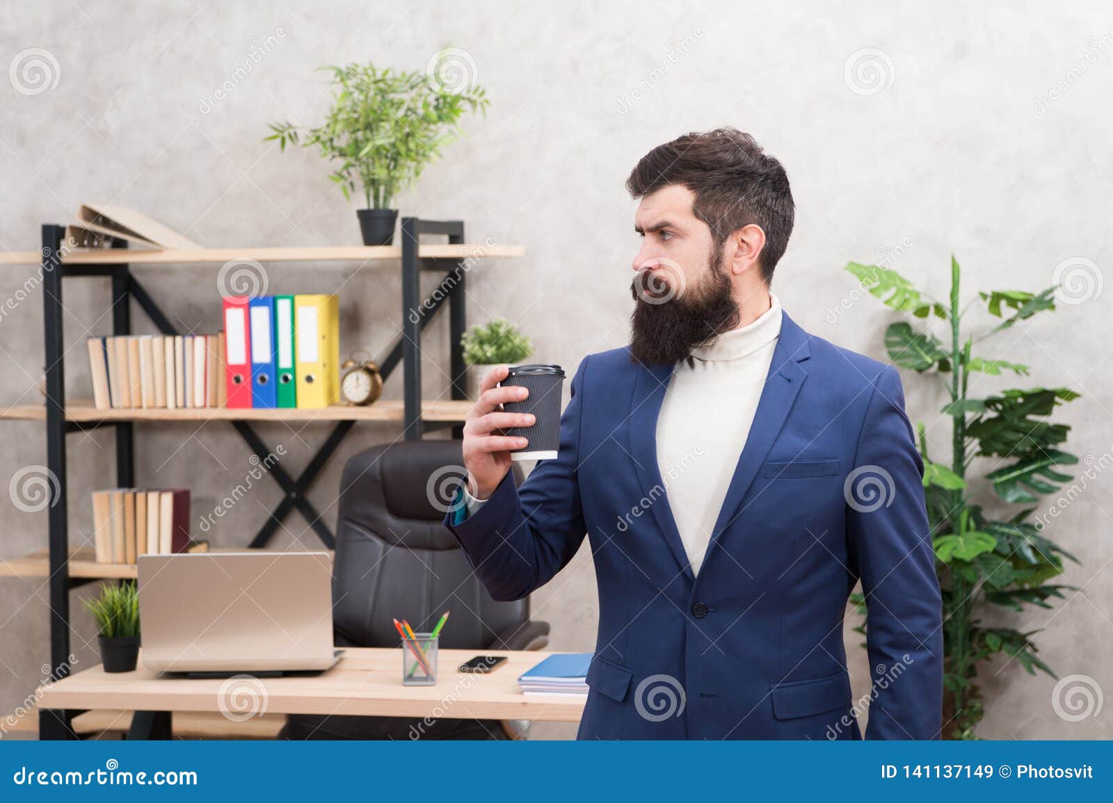 Full Concentration. Businessman in Formal Outfit. Concentration at Work ...