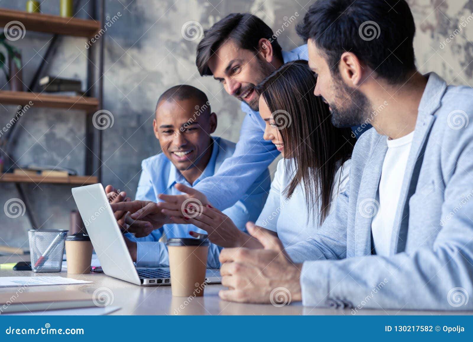 Full Concentration at Work. Corporate Team Working Colleagues Working ...