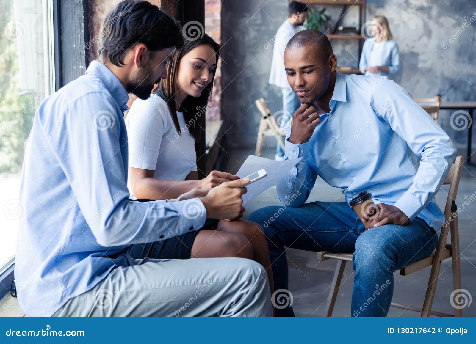 Full Concentration at Work. Corporate Team Working Colleagues Working ...