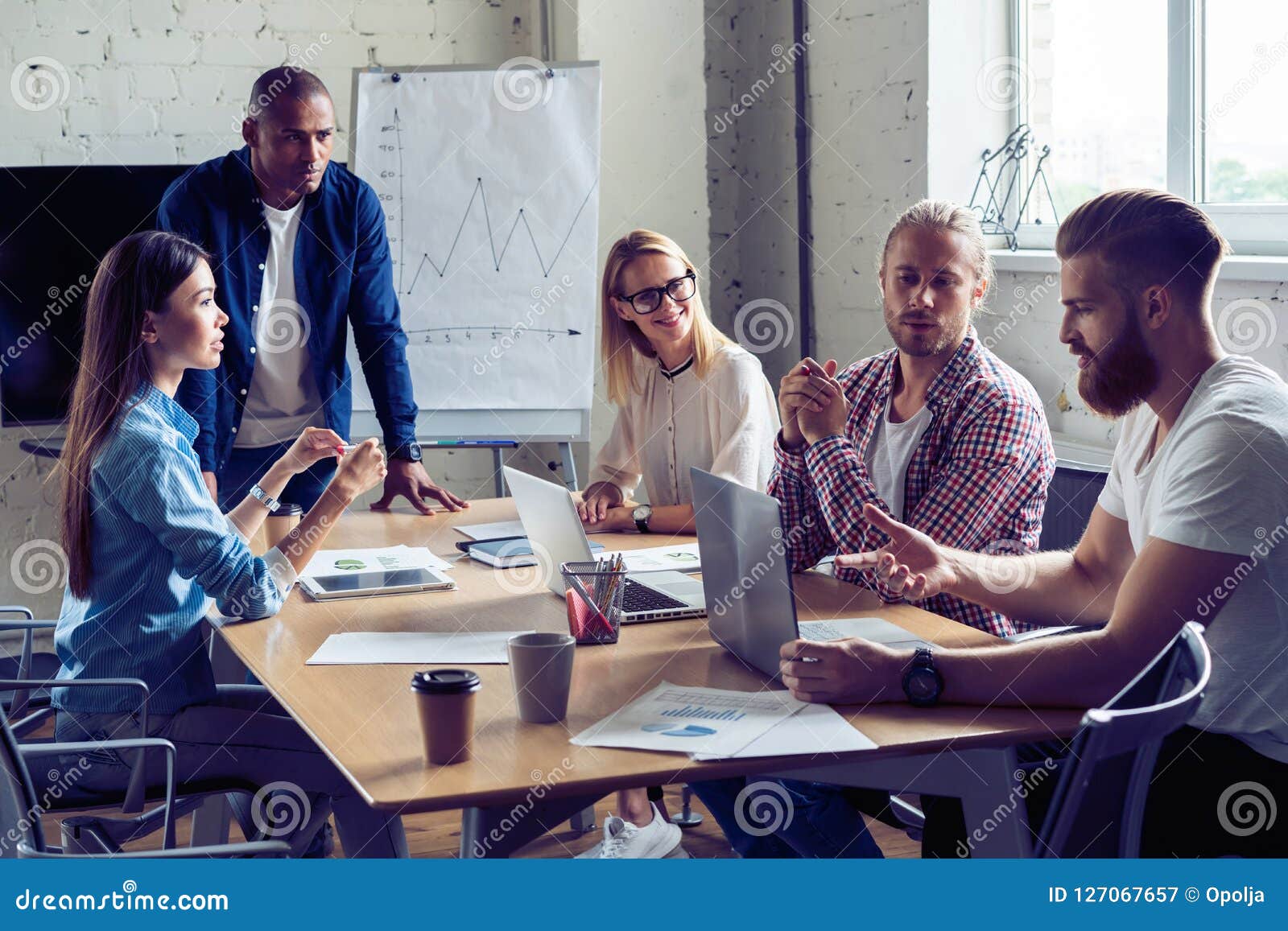 Full Concentration at Work. Corporate Team Working Colleagues Working ...