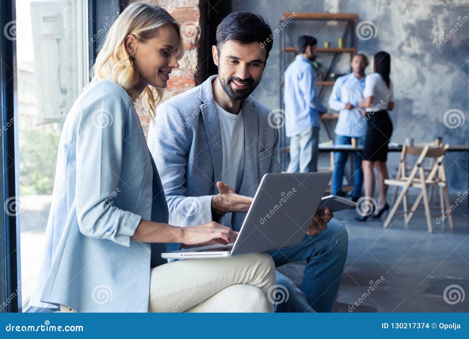 Full Concentration at Work. Corporate Team Working Colleagues Working ...