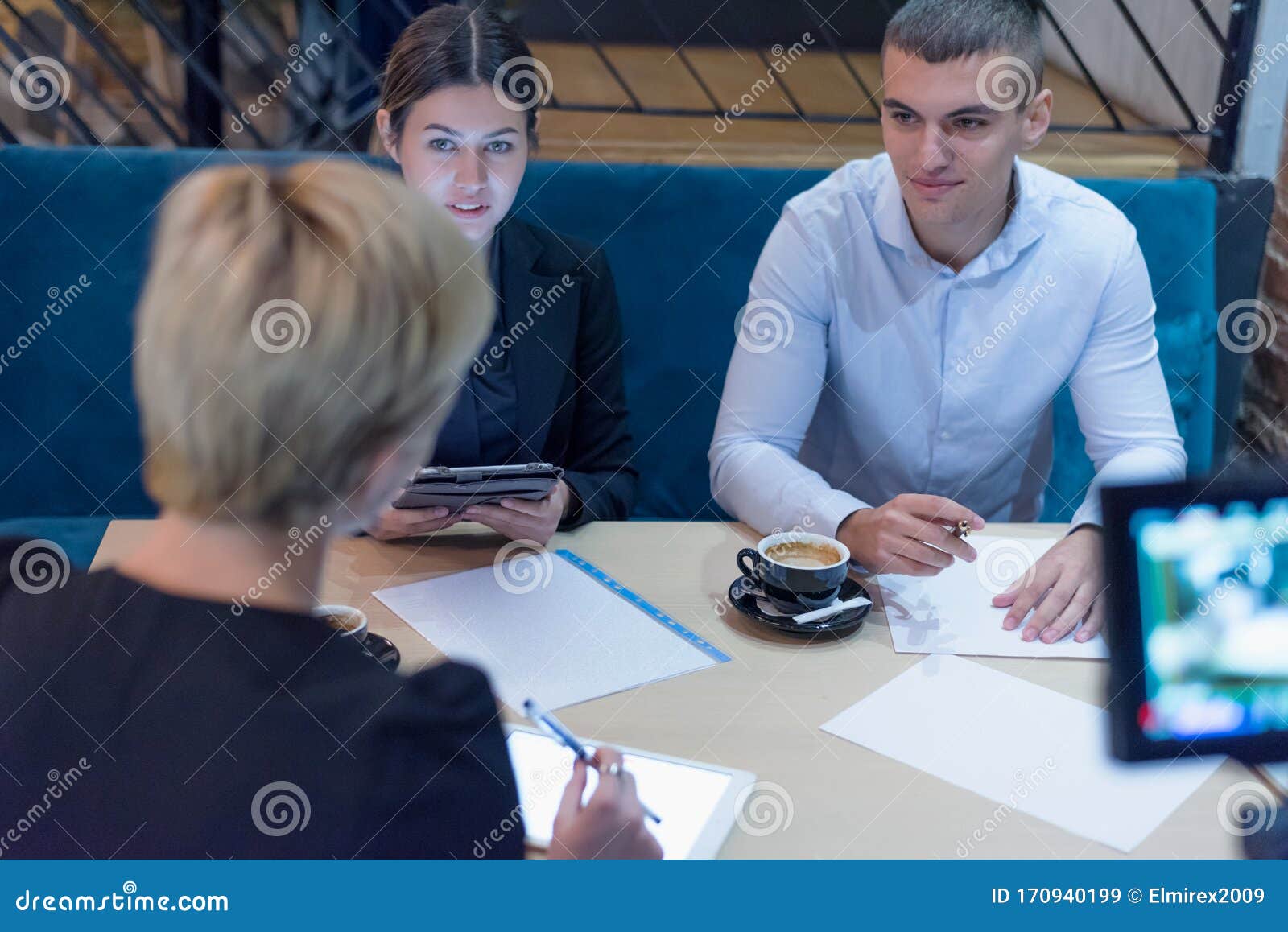 Full Concentration at Work. Group of Young Business People Working and ...