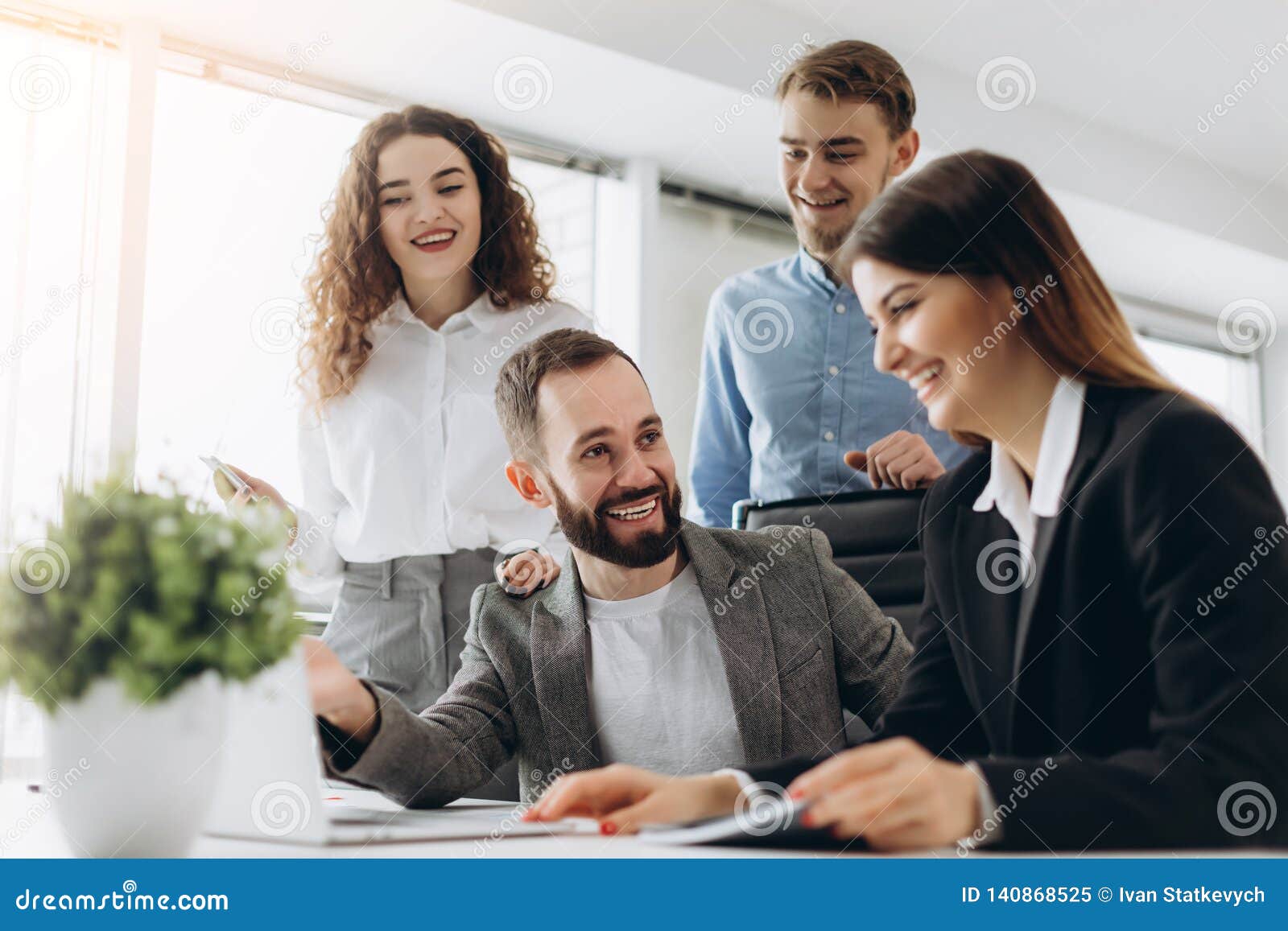 Full Concentration at Work. Group of Young Business People Working and ...