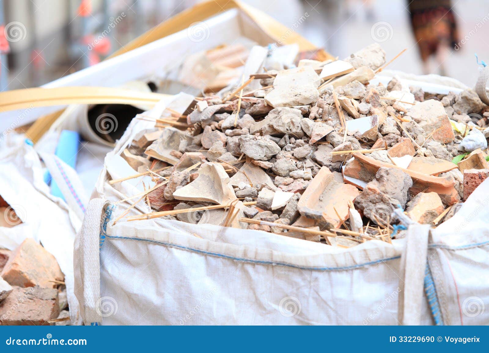 Full Construction Waste Debris Bags Stock Photo - Image of garbage ...