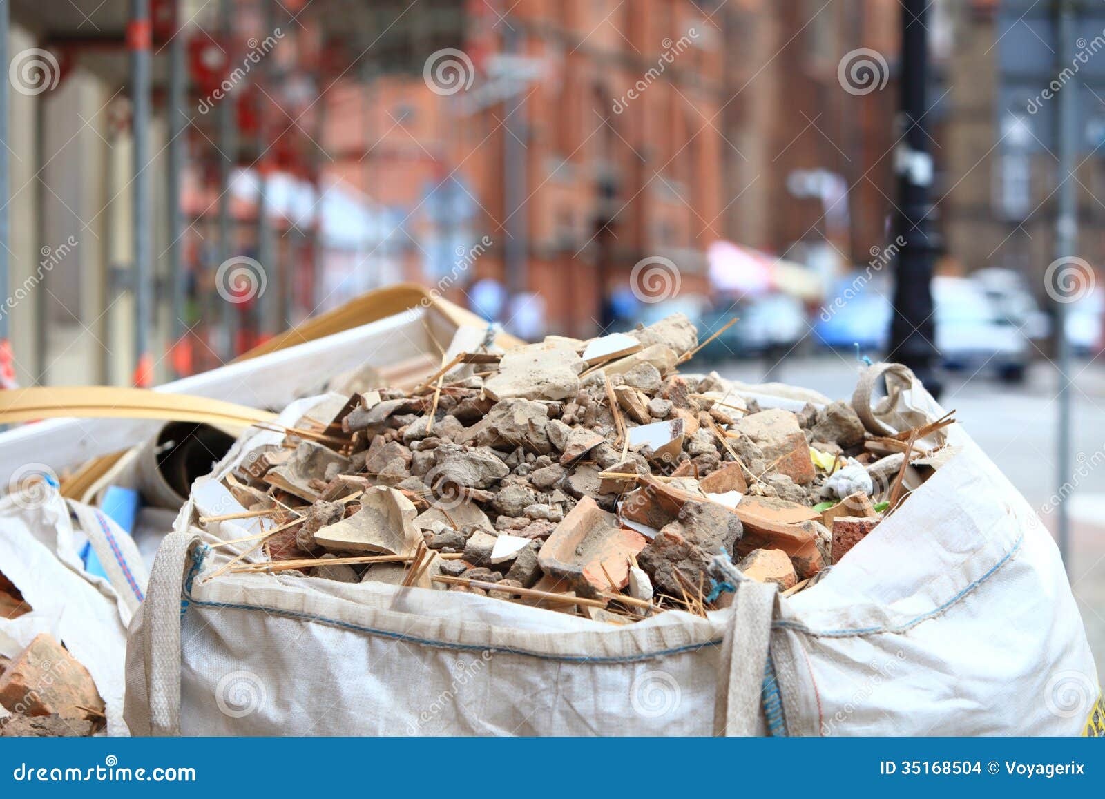 Full Construction Waste Debris Bags Stock Photo - Image of dump ...