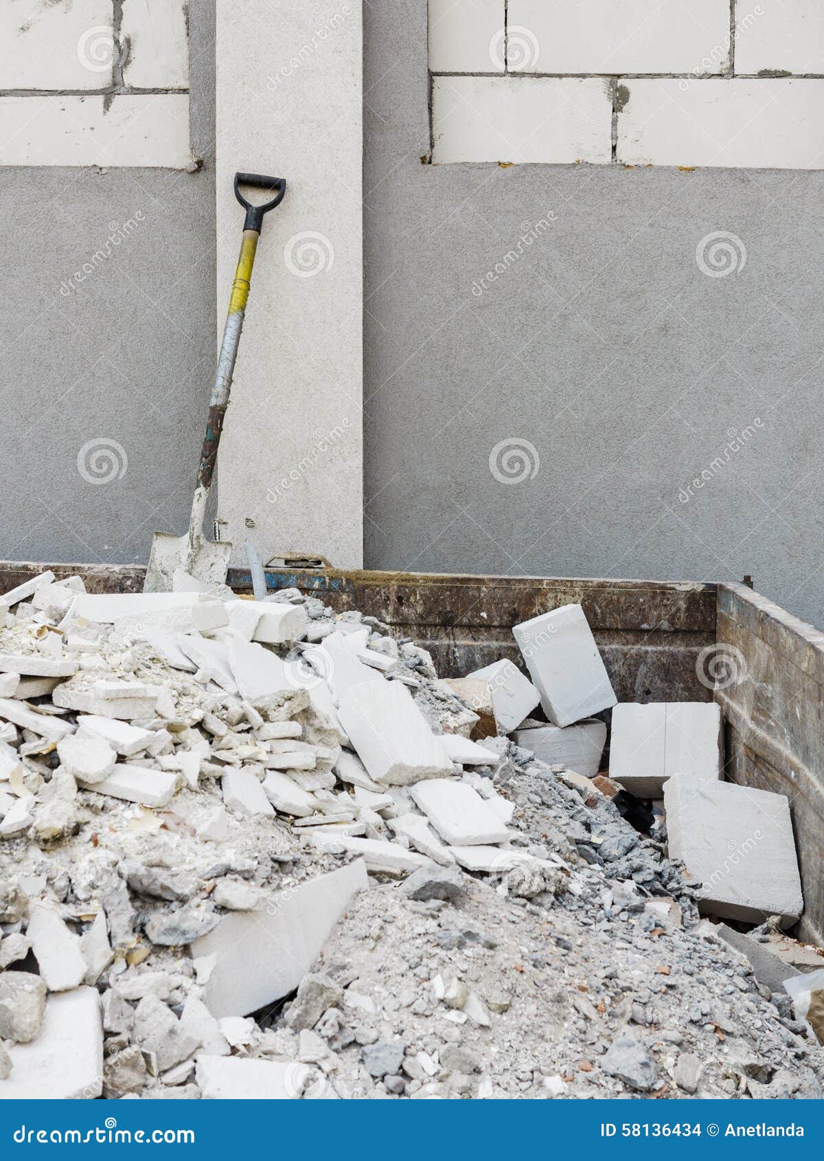 Full Construction Waste Debris Container Stock Photo - Image of recycle ...