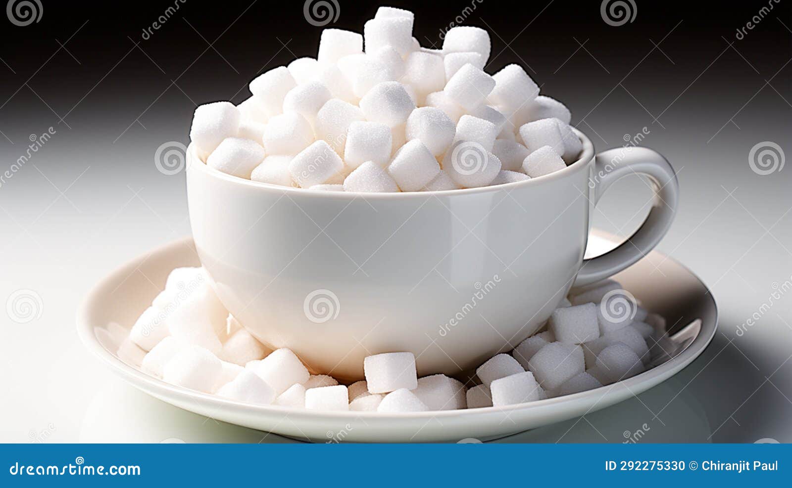 A Full Cup Sugar on White Background Stock Photo - Image of grain, food ...