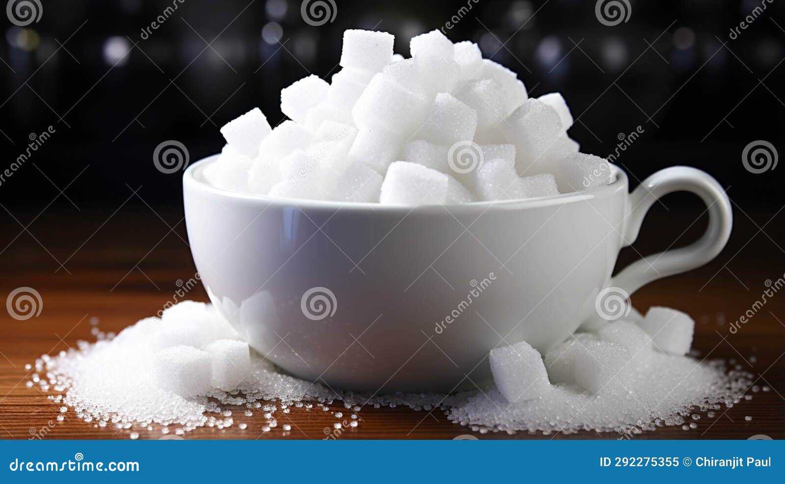 A Full Cup Sugar on White Background Stock Image - Image of sugar, food ...