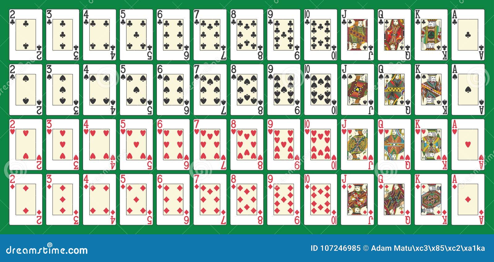 Full poker deck stock vector. Illustration of deck, icon - 107246985