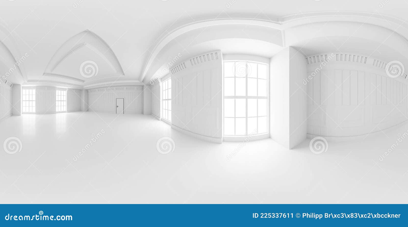 Full 360 Degree Equidistant Equirectangular Spherical Panorama of White ...