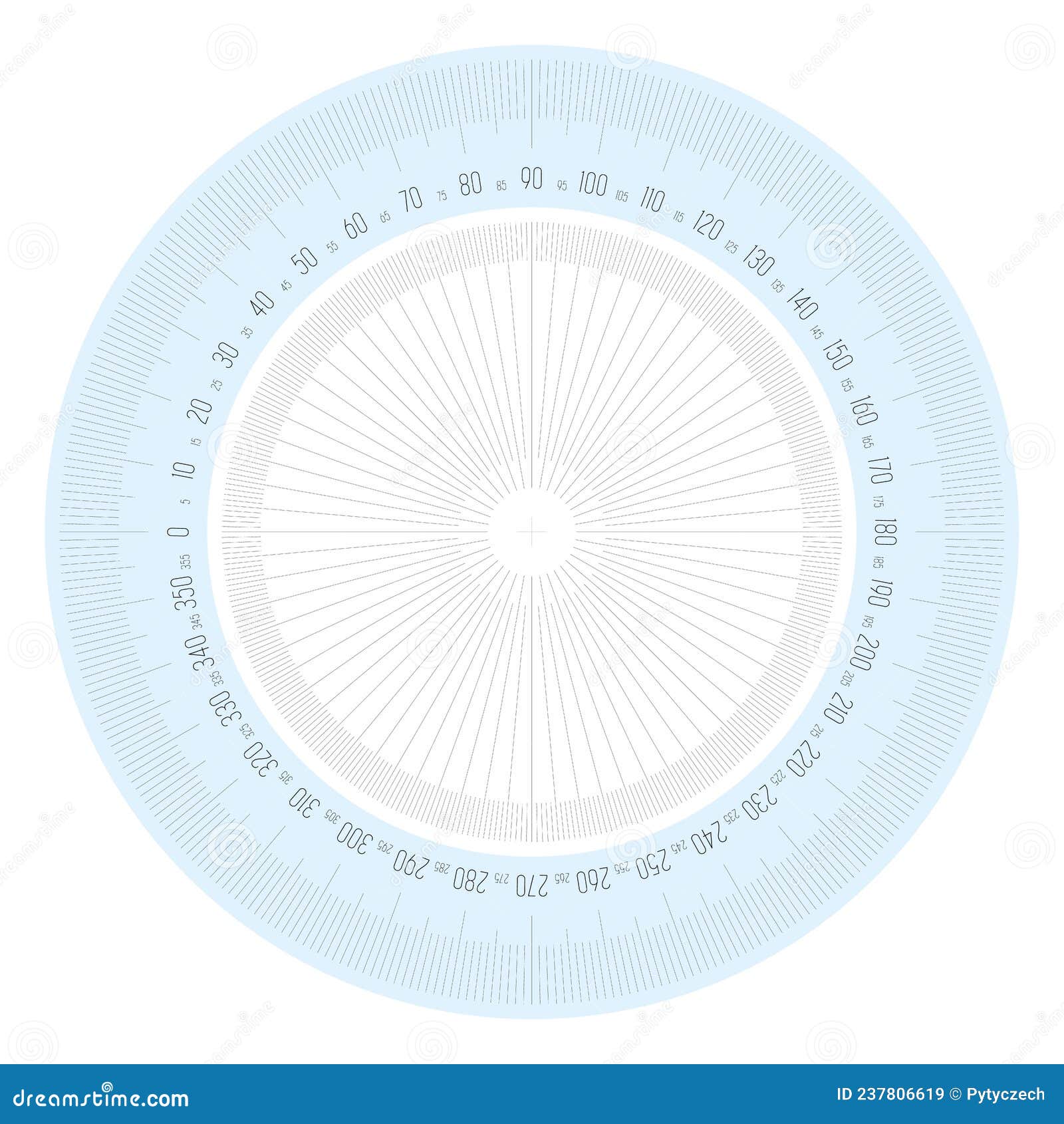 Full 360 Degrees Protractor Measuring Instrument Stock Vector ...