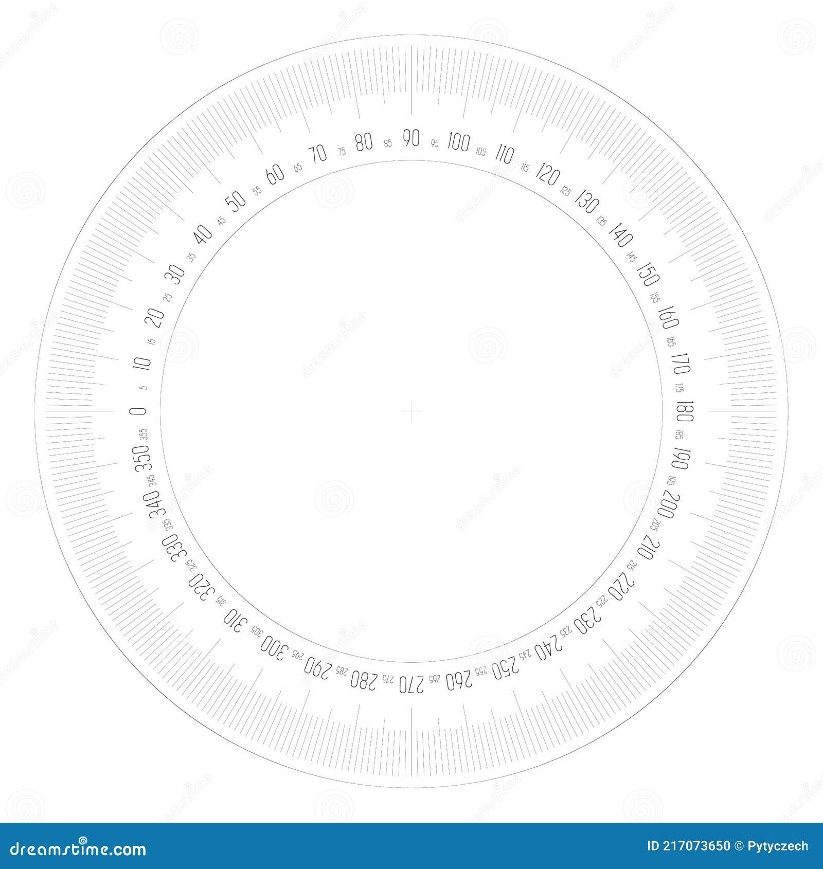 Full 360 Degrees Protractor Measuring Instrument Stock Vector ...