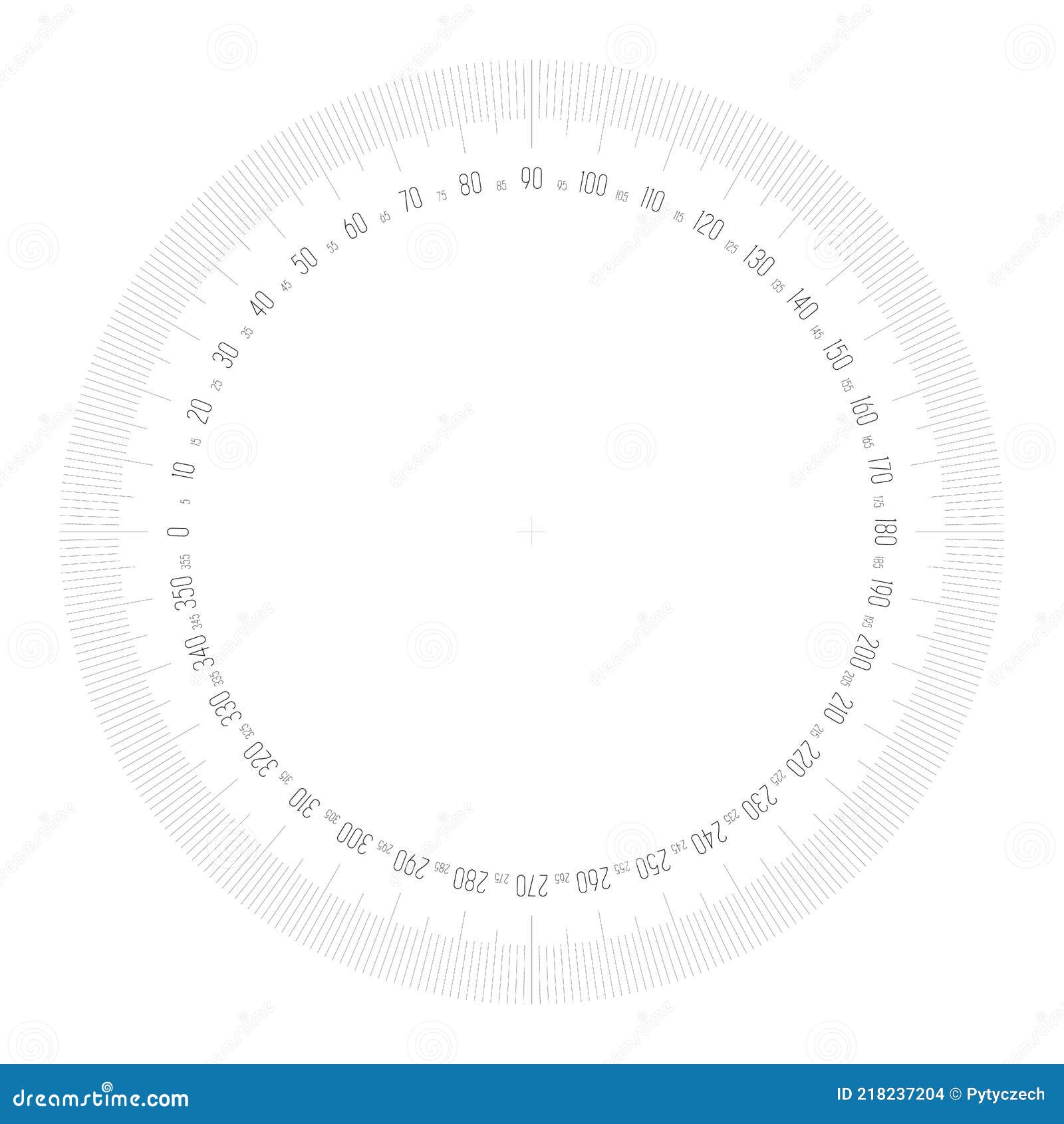 Full 360 Degrees Protractor Measuring Instrument Stock Vector ...